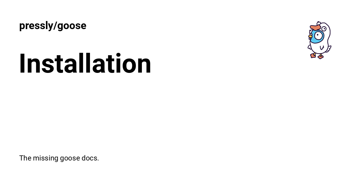 Installation - pressly/goose